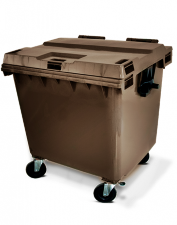 Lixeira Contêiner Plástico com Pedal e Rodas 1000L